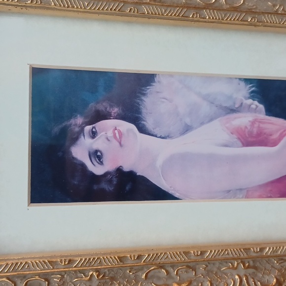 Art | Vintage Art Deco Lady Frame Gold Frame Woman Picture Print ...
